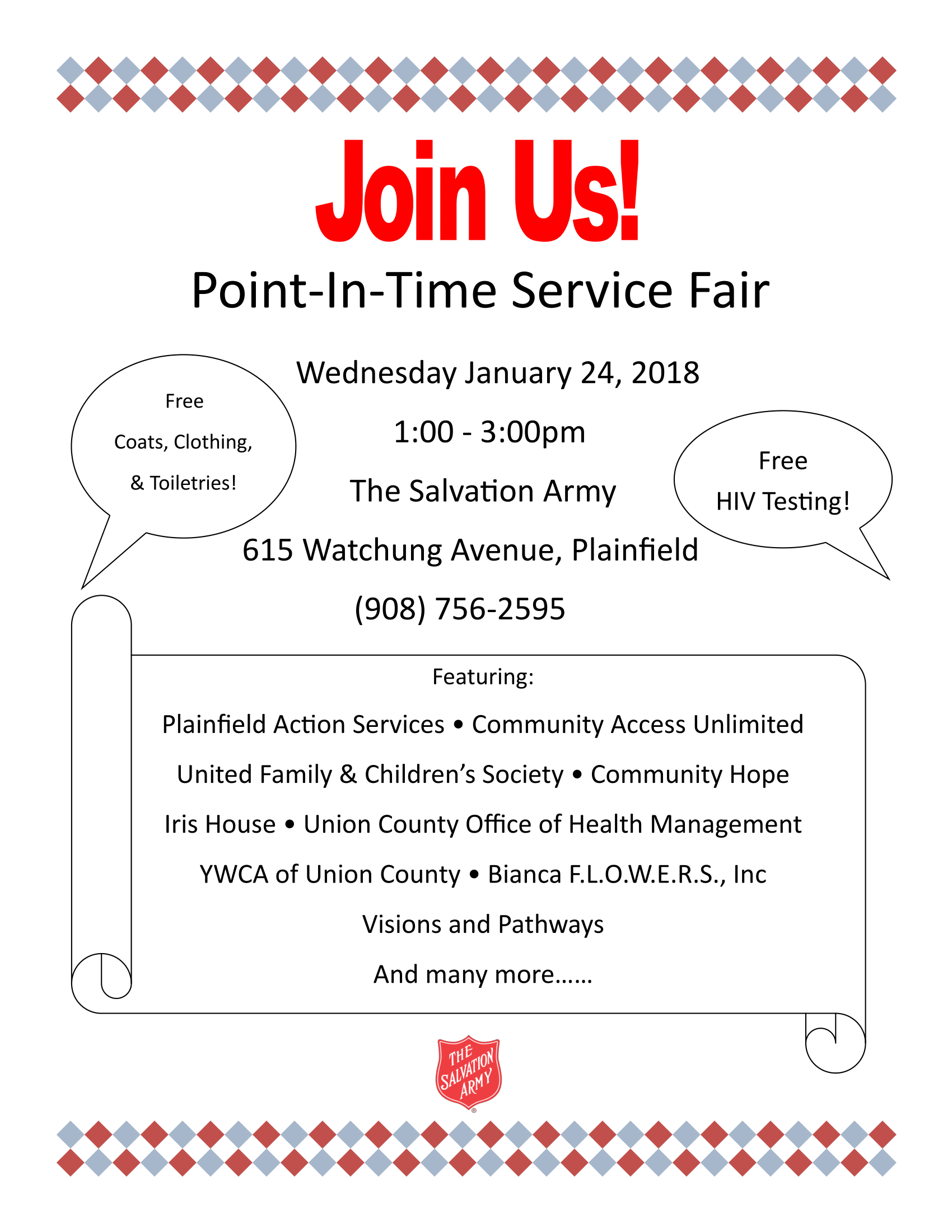 Service fairs for the Homeless – County of Union, New Jersey