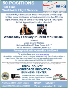 WFS – Worldwide Flight Services Job Opportunities – County of Union, New Jersey