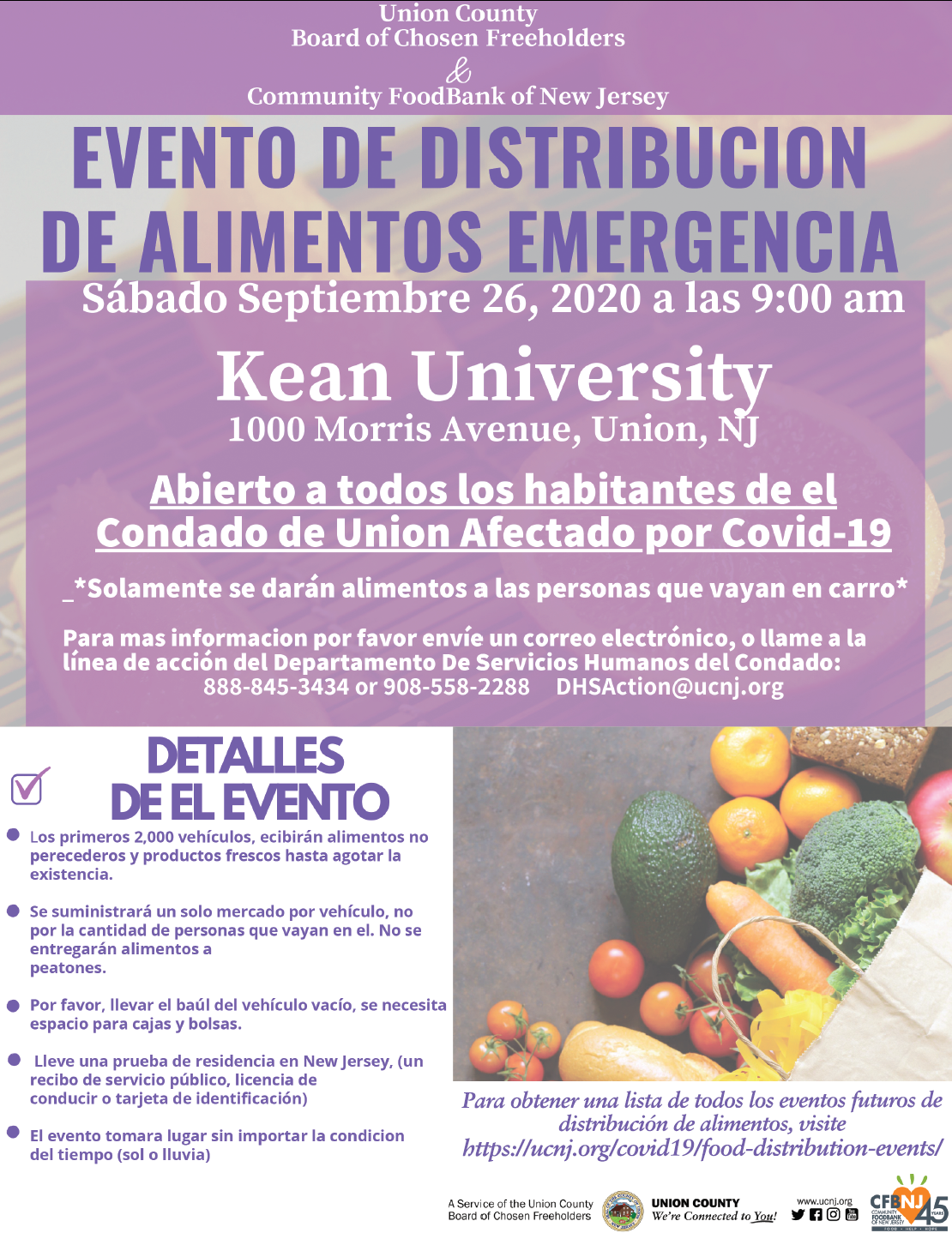 Union County Announces COVID-19 Emergency Drive-Up Food Distribution ...