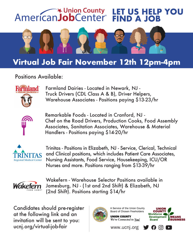 Union County Job Seekers Invited to First Virtual Job Fair – County of ...