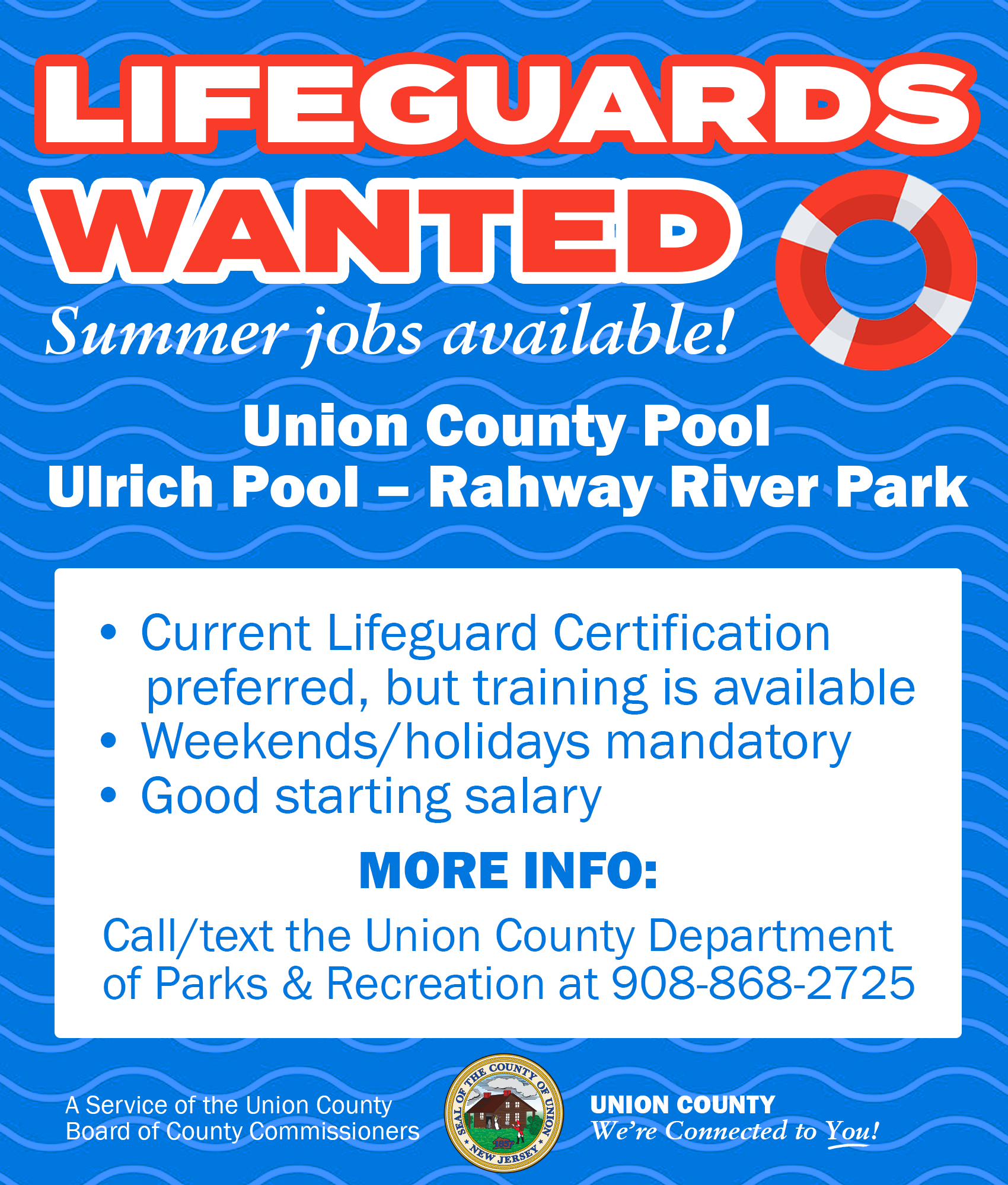 Summer Job Alert: The Walter Ulrich Memorial Pool at Rahway River Park ...