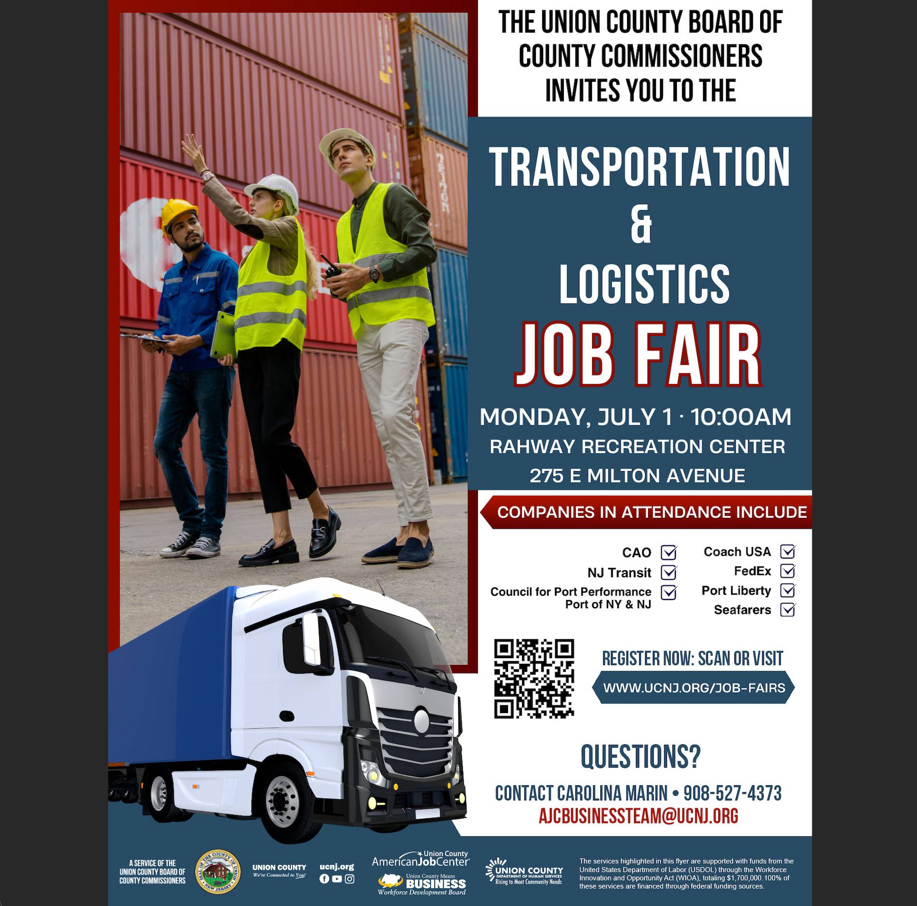 El Condado De Union Anuncia Feria De Empleo en Transporte Y Logística ...